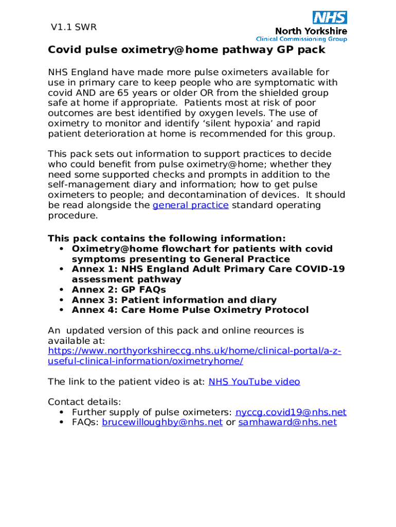 COVID Oximetry home - digital and data services Doc Template | pdfFiller