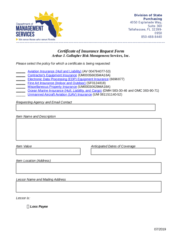 Certificate/Evidence of Insurance Request - NET Doc Template | pdfFiller