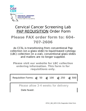 Requisition Pad Order Doc Template | pdfFiller
