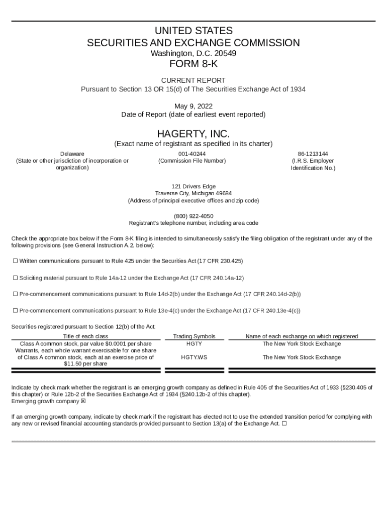Hagerty, Inc. (. EDGAR Online Pro Doc Template | pdfFiller