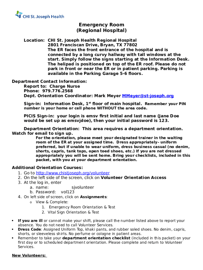 Emergency Room & Trauma Center at St. Joseph Health Doc Template ...