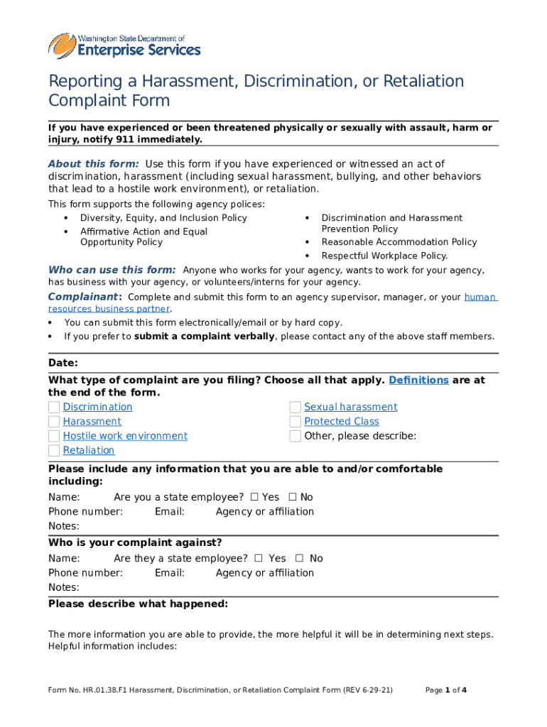 DEI Complaint Reporting . DEI Complaint Reporting Process - des wa Doc Template | pdfFiller