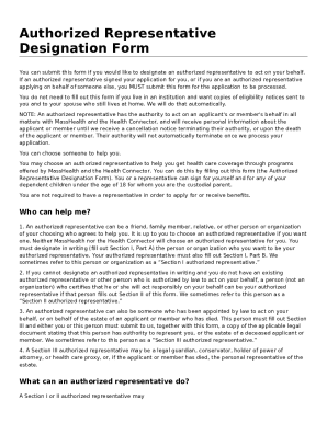 DESIGNATION OF AUTHORIZED REPRESENTATIVE Doc Template | pdfFiller