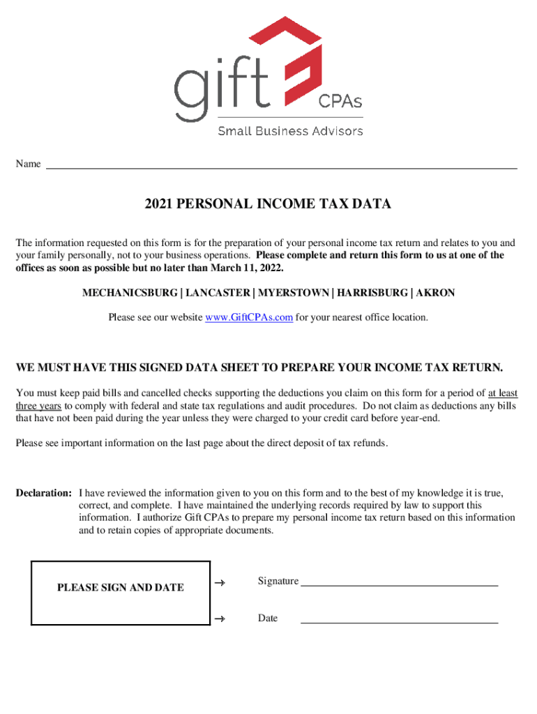 Fillable Online Tax Year 2022 Personal Income Tax Forms Fax Email Print ...