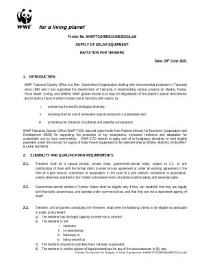 annex b: tender submission - assets.panda.org Doc Template | pdfFiller