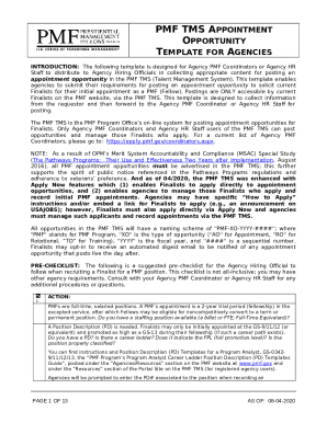 PMF TMS Rotational Opportunity Template for Agencies Doc Template ...
