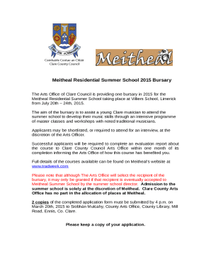 Meitheal Summer School Bursary Awards - Limerick.ie Doc Template ...