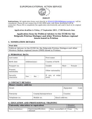 application template - EEAS Doc Template | pdfFiller
