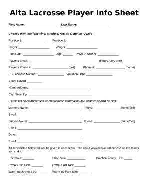 Lacrosse For Dummies Cheat Sheet Doc Template | pdfFiller