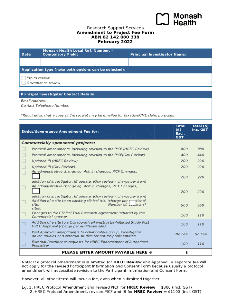 HREC GST Compliant Tax Invoice - Monash Health Doc Template | pdfFiller