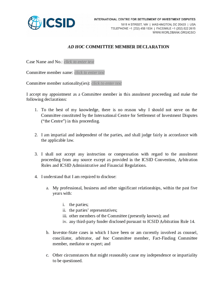How to Add Committee Members to a Case In Interfolio RPT - icsid worldbank Doc Template | pdfFiller