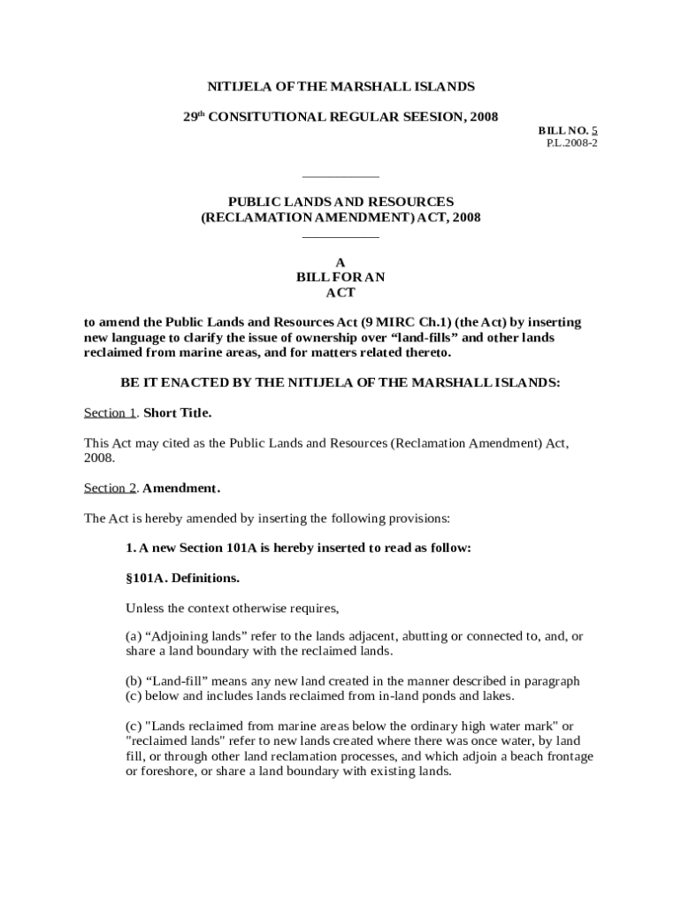NITIJELA OF THE MARSHALL ISLANDS Doc Template | pdfFiller