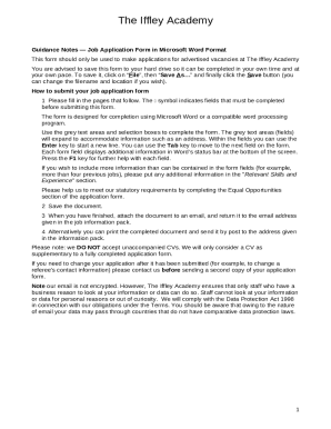 Guidance Notes Job Application in Microsoft Word at Doc Template ...