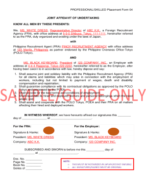 Fillable Online SAMPLE-PLACEMENT-FORM-04-JOINT-AFFIDAVIT-OF- ... Fax ...