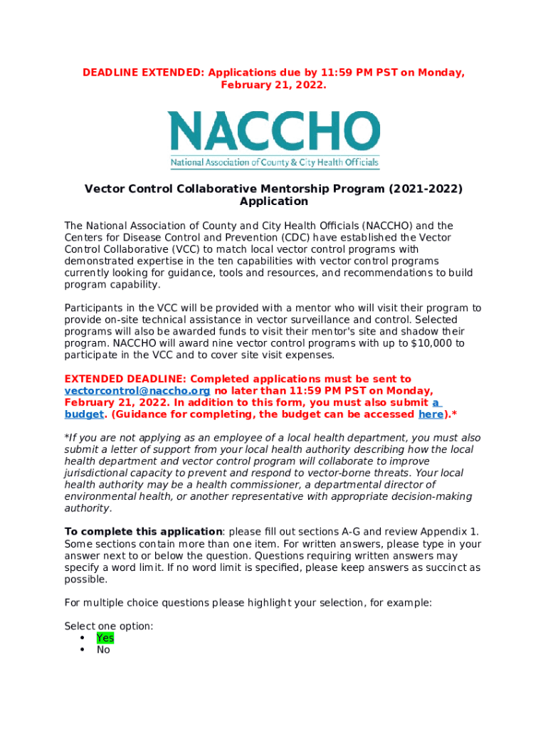 Request for Applications - NACCHO Doc Template | pdfFiller