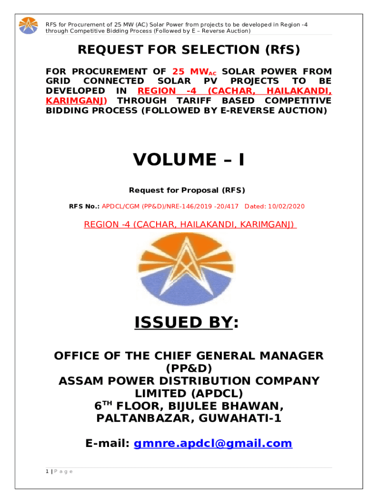 Assam Issues Tender For Selection of Solar Power ... Doc Template ...