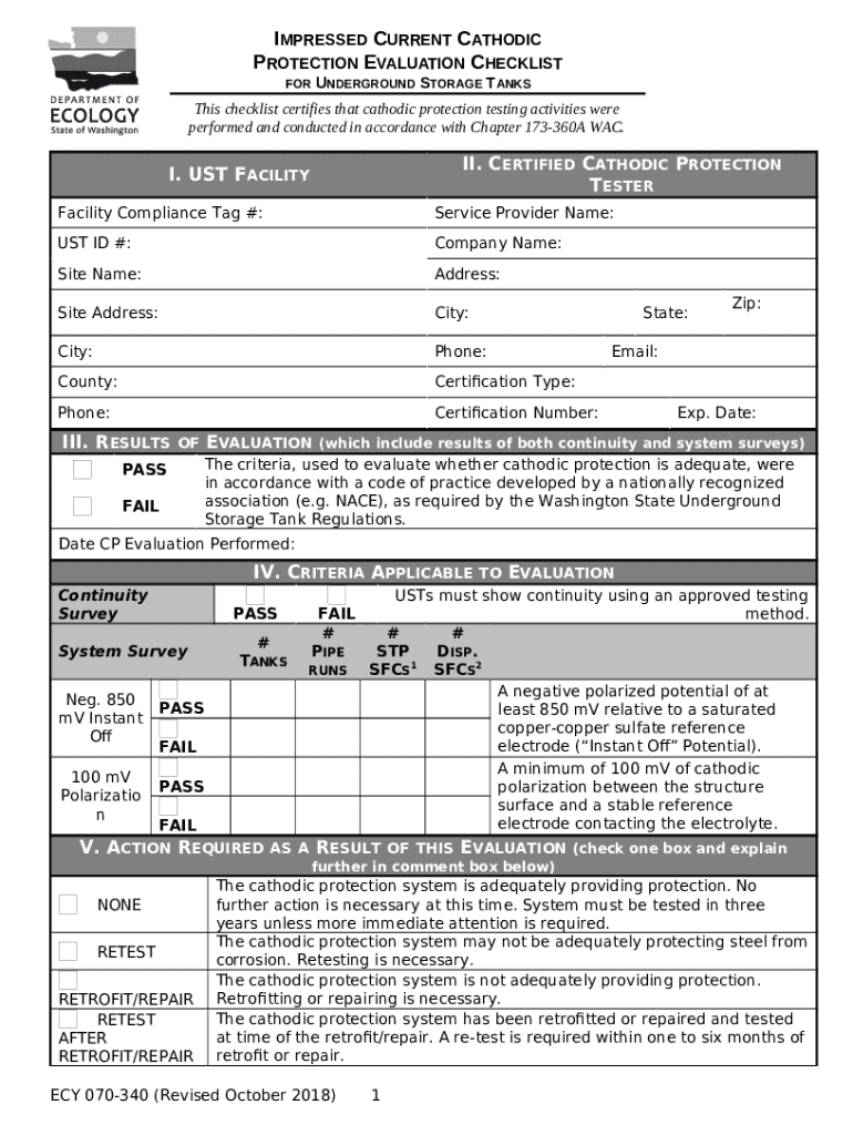 Impressed Current Cathodic Protection Evaluation Checklist Doc Template ...