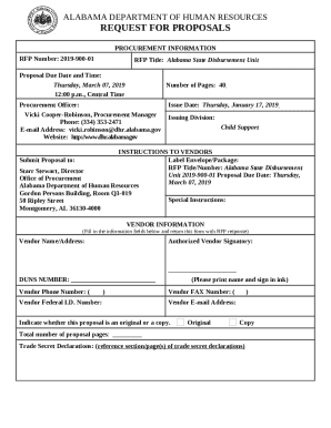 Alabama Request for Proposal - dhr alabama Doc Template | pdfFiller