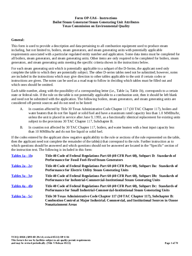 TCEQ - OP-UA6 and Instructions. TCEQ - OP-UA6 and Instructions Doc Template | pdfFiller