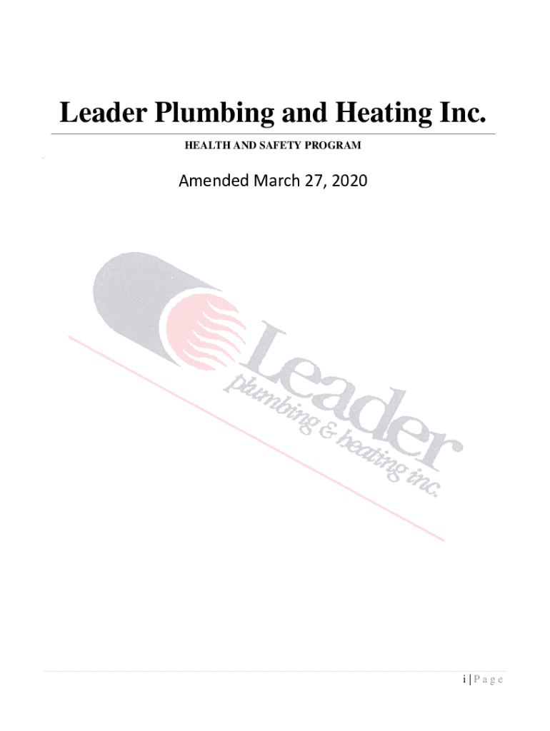 Fillable Online Health and Safety Statement of Intent for JRF Plumbing ...