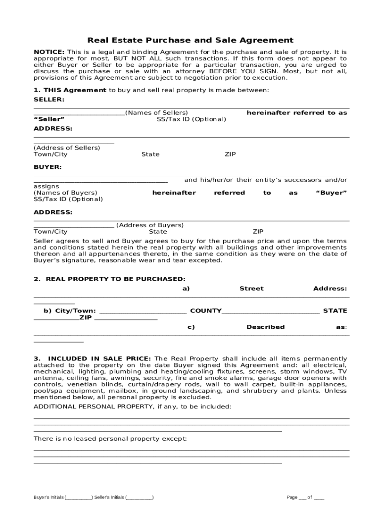 How To Fill Out A Real Estate Purchase And Sale Agreement Doc Template | pdfFiller