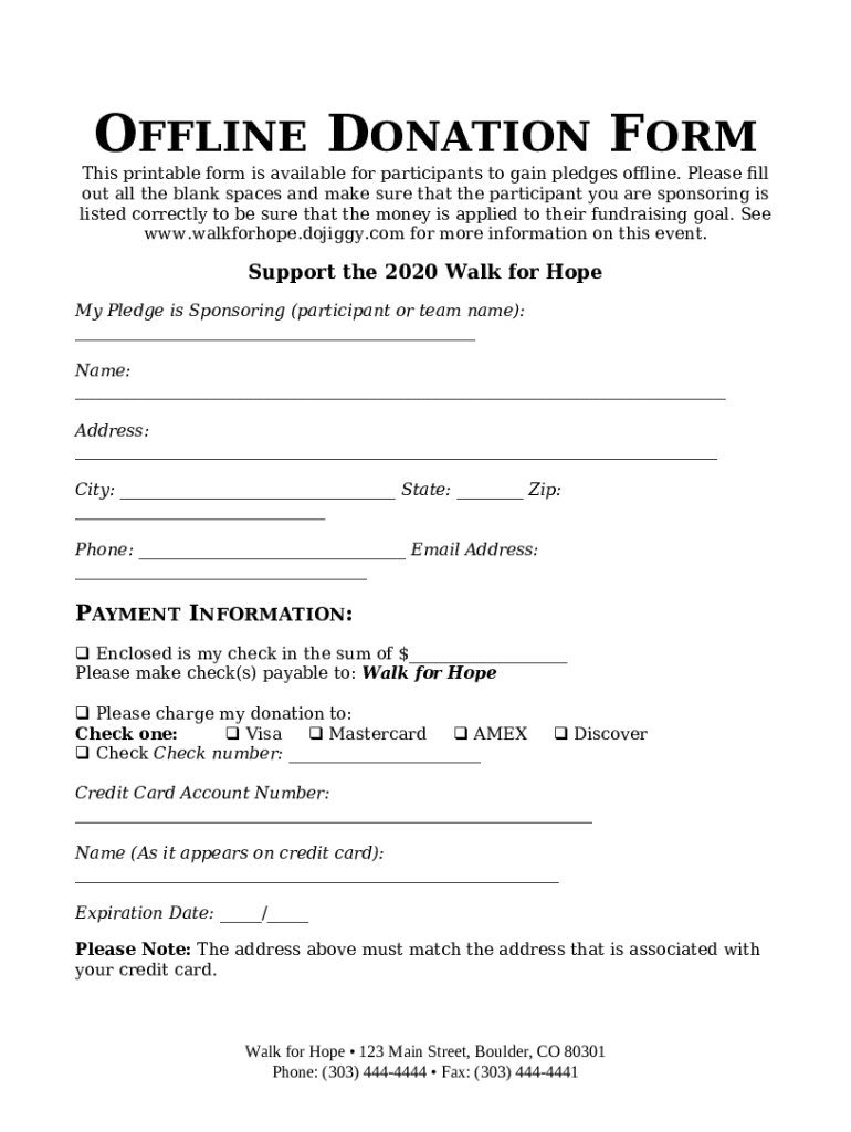 Online OFFLINE DONATION T - afsp.donordrive.com ... Doc Template | pdfFiller