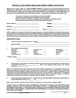 Fillable Online Sample Floodplain Development Permit Fax Email Print ...