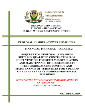 Fillable Online Free State Department of Public Works and ...