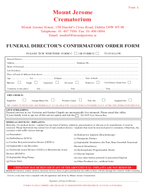 Fillable Online Adult Crem Forms Page 1 OCT 21 Fax Email Print - pdfFiller
