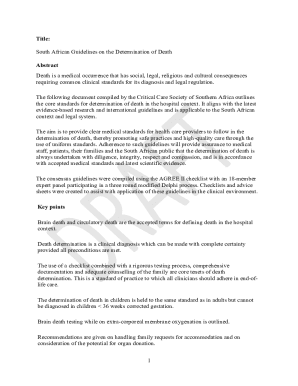 Fillable Online criticalcare org South African Guidelines on the ...