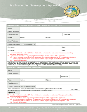 Fillable Online Application for Development Approval Fax Email Print ...