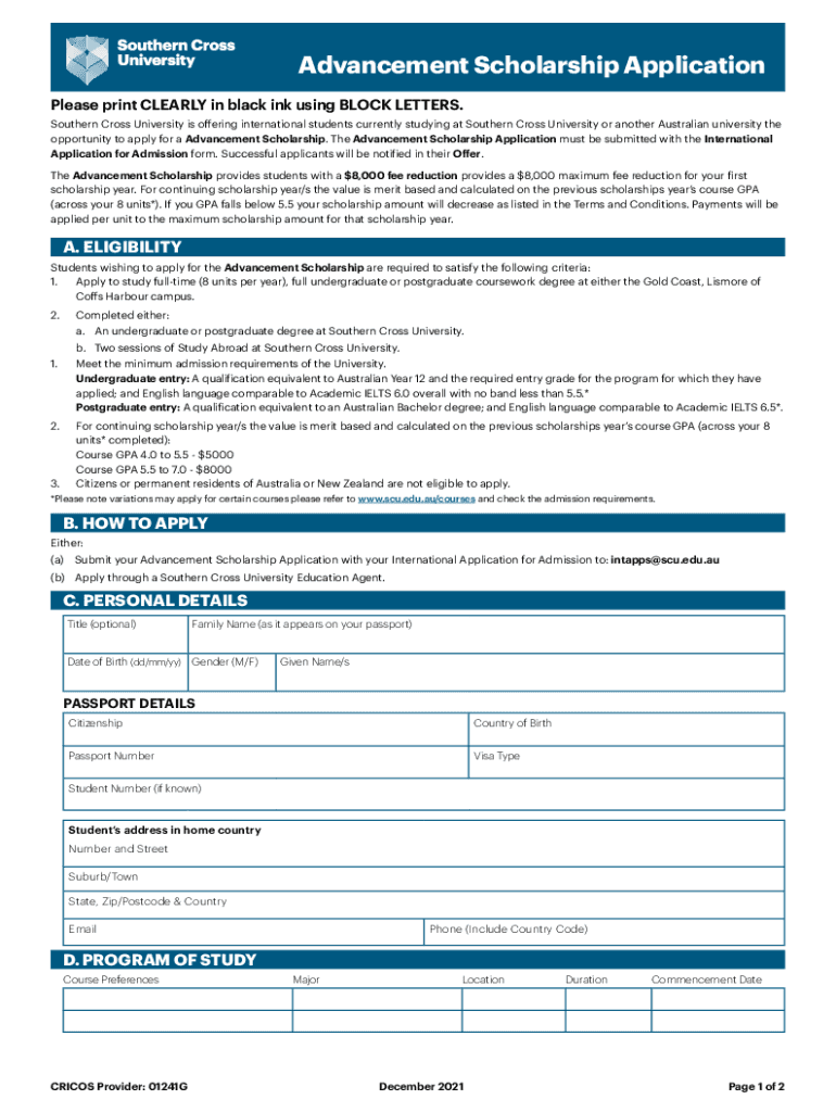 Fillable Online SCU International Application Form - StudyLib Fax Email Print - pdfFiller