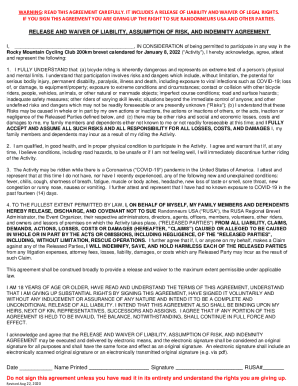 Fillable Online READ THIS AGREEMENT CAREFULLY. IT INCLUDES A RELEASE ...