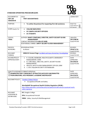 Fillable Online SOP Template Form - Douglas College Fax Email Print ...