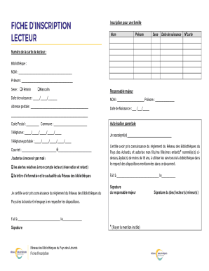 Fillable Online BULLETIN D'INSCRIPTION A remplir par le reprsentant ...