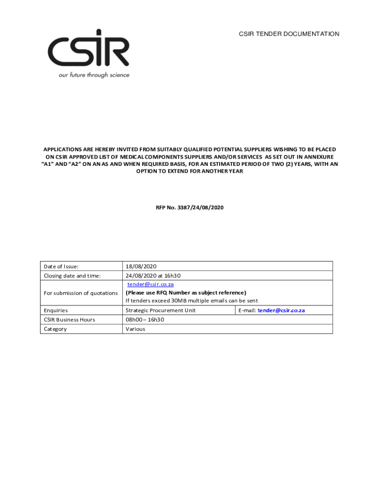 Fillable Online TENDER DOCUMENT FOR PROCUREMENT OF HIGH END ... Fax ...