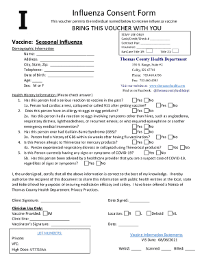 Fillable Online Influenza Consent Form - SharpSchool Fax Email Print ...