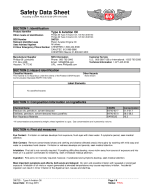 Fillable Online Safety Data Sheet TYPE I 1. IDENTIFICATION 2. HAZARD(S ... Fax Email Print ...