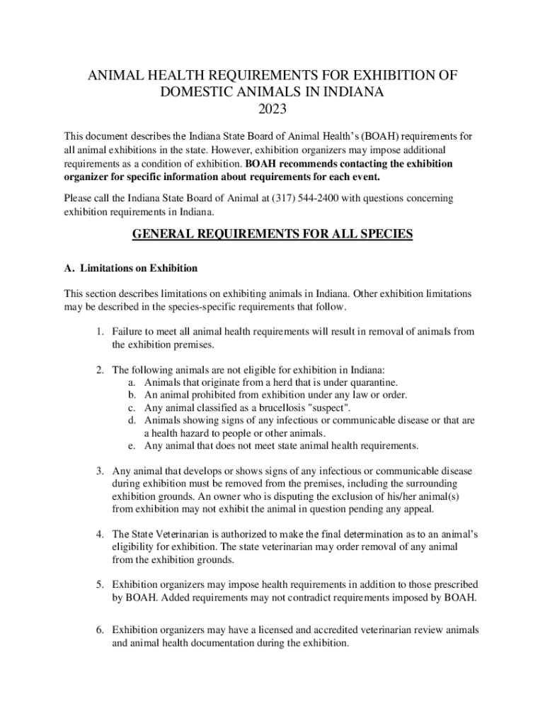 Fillable Online extension purdue Animal health requirements for ...