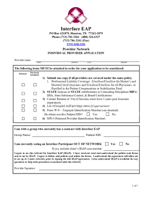 Fillable Online Forms for Mental Health Providers - Interface ...