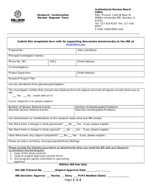 IRB Submission Procedures And Application s Doc Template | pdfFiller