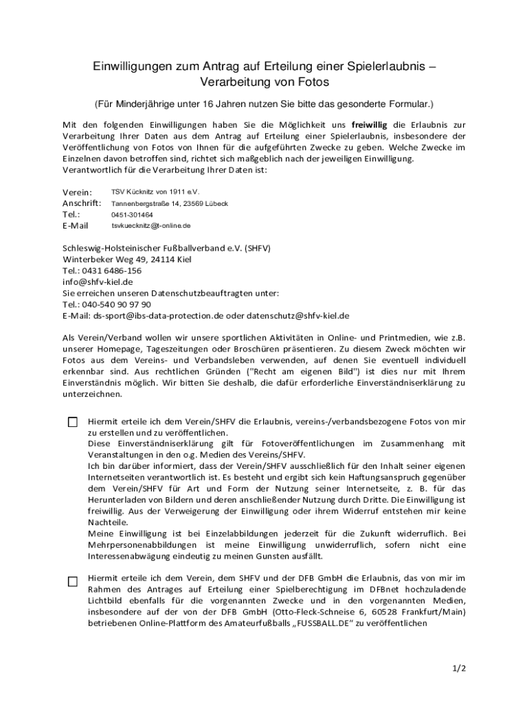 Fillable Online Einwilligungen zum Antrag auf Erteilung einer Spielerlaubnis Fax Email Print ...