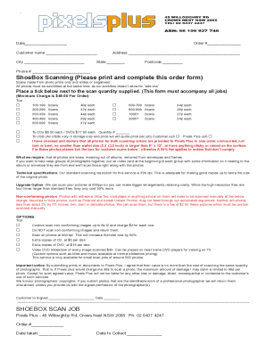 Fillable Online ShoeBox Scanning (Please print and complete this order ...