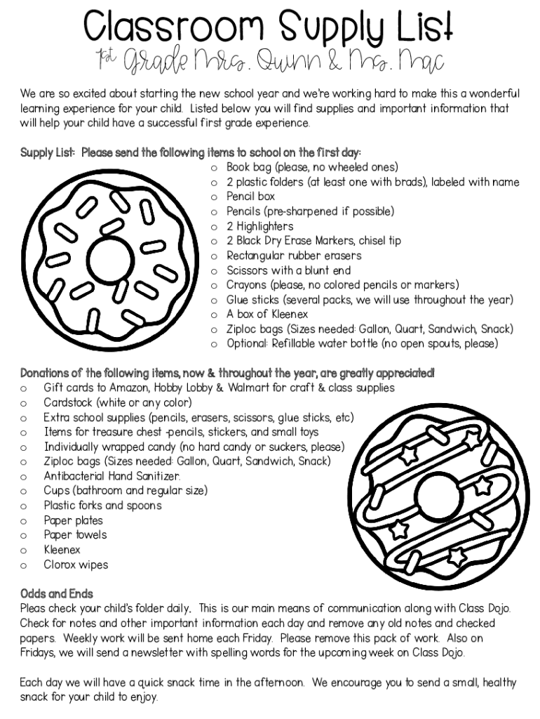 Fillable Online Back to School Supply Lists - Upper St. Clair School ...