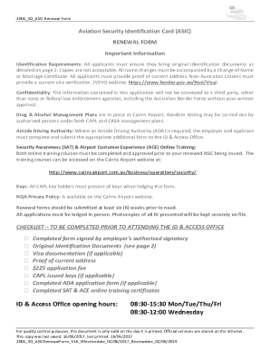 Fillable Online ASIC - Aviation Security Identification CardASIC Card ...