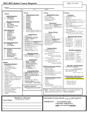 Fillable Online Grade 10 20222023 Course Selection Worksheet Fax Email Print - pdfFiller