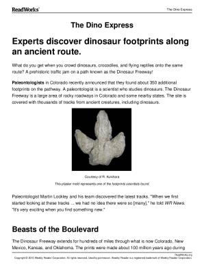 Fillable Online Dinosaur footprints: how do they form and what can they ...