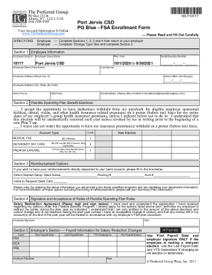 Fillable Online 2020 Port Jervis CSD Blank Enrollment form Fax Email ...