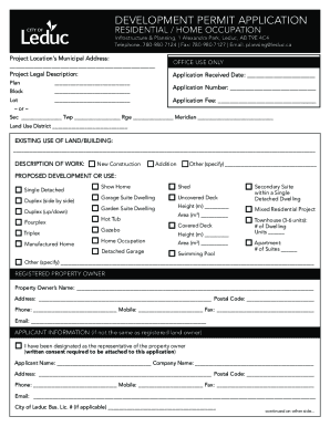 Fillable Online Development Permit Applications and Forms Fax Email ...