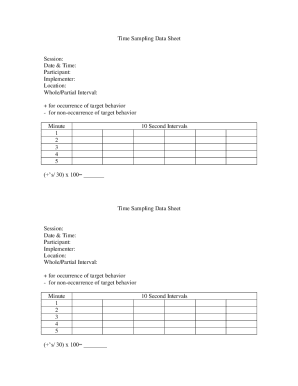 Fillable Online momentary time sample data sheet Fax Email Print ...